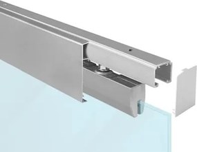 Posuvný systém na stěnu pro skleněné dveře se zpomalovačem, Naturel series 100, délka 1500 mm, nosnost 80 kg POSUVSKLOSET1500S