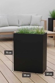 Květináč ELEMENTO, sklolaminát, šířka 59 cm, antracit