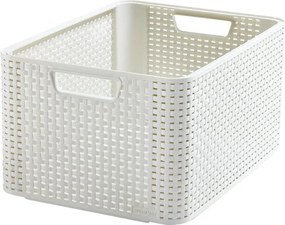 Curver Rattan Style Úložný box M, 29 × 38,5 × 17 cm, 19 l, krémová