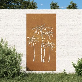 Zahradní Nástěnná Dekorace 105 X 55 Cm Cortenová Ocel Palma