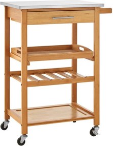 Bambusový servírovací stolek na kolečkách 41x58 cm Harlow – Premier Housewares