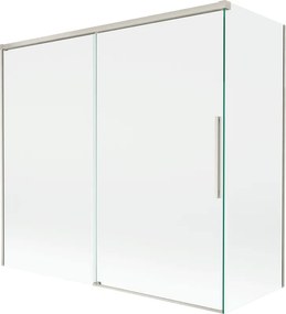 Mexen Rox, 2-křídlová posuvná vanová zástěna 160 + 80 x 150 cm, 8mm čiré sklo, ocelový profil, 8C9-160-080-97-00
