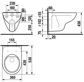 Jika Lyra Plus WC závěsné Rimless bez oplachového kruhu H8213840000001