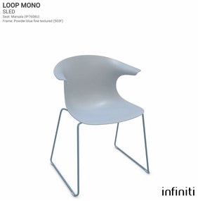 Židle Loop Mono Sled Barva kovové konstrukce: Powder blue fine textured 503F, Barva sedáku a opěradla z recyklovaného plastu: Almond grey IP421C