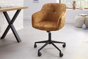 Kancelářská židle Euphoria hořčicově žlutá Samet