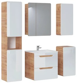 Sestava koupelnového nábytku BÁRA 60 cm se zrcadlovou skříňkou vč. zápustného keramického umyvadla