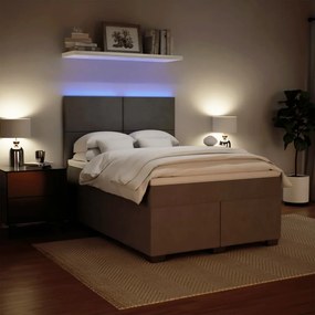Box spring postel s matrací světle šedá 140x200 cm samet 3293224