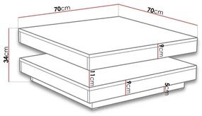 Konferenční stolek NENANI 34x70 cm bílá