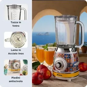 Ariete 0583PO Positano vícebarevná / Skleněný stolní mixér / 1000 W /