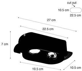 Sada 6 kulatých zapuštěných bodových svítidel bílá GU10 70mm 2-světelná - Hubs