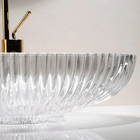 Rea Nicole, skleněné umyvadlo na desku 510x345x150 mm, čirá, REA-U4701