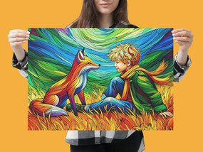 Plakát - Malý princ s liškou, upřímný pohled FeelHappy.cz Velikost plakátu: A3 (29,7 × 42 cm)