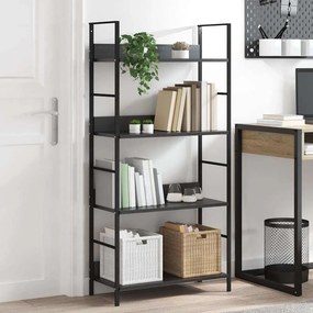 Knihovna se 4 policemi černá 60x27,6x124,5 cm kompozitní dřevo 288222