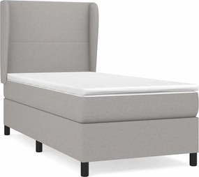 Box spring postel s matrací světle šedá 80 x 200 cm textil 3127757