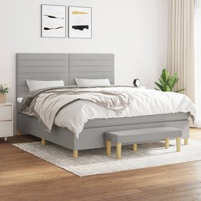 Box spring postel s matrací světle šedá 180 x 200 cm textil,  3137253
