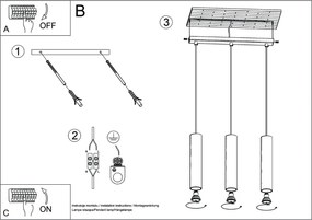 Sollux Lighting Závěsná lampa LAGOS 3L béžová