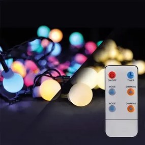 Solight 1V08-RGB LED 2v1 venkovní vánoční řetěz koule / dálkový ovlada