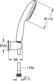 Grohe Vitalio Start - Set sprchové hlavice držáku a hadice chrom