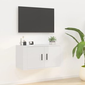Nástěnná TV skříňka bílá s vysokým leskem 80 x 34,5 x 40 cm - Default Title
