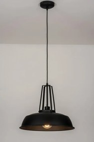 Závěsné industriální černé svítidlo Vintage Black Matt One