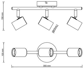 Brilliant - Bodové svítidlo KERRY 3xE27/40W/230V černá/mosaz