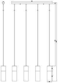 GLOBO 21000-4HM - Lustr na lanku ANNIKA 4xE27/25W/230V mosaz