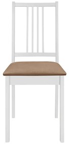 Jídelní židle s poduškami 6 ks bílé masivní dřevo - Default Title