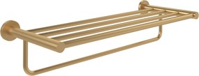Villeroy & Boch Elements Tender - Držák ručníku s poličkou, délka 60 cm, kartáčované zlato TVA15100600076
