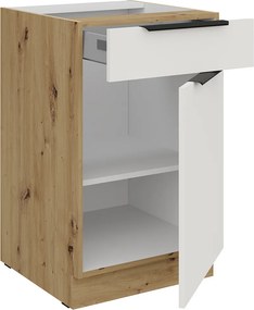 ARIA az | dolní skříňka 50 D 1F 1S policová se zásuvkou | 50 cm | PREMIUM BOX | artisan/bílá