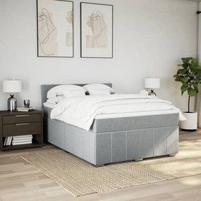 Box spring postel s matrací světle šedá 140 x 190 cm textil 3289363