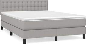 Box spring postel s matrací světle šedá 140 x 200 cm textil 3140377