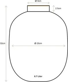 Pip Studio velká kovová váza 32cm, tmavě žlutá (Velká kovová váza v tmavě žluté barvě)