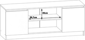 TV stolek RTV K140 černý lesk bílá