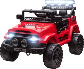 AIYAPLAY dětský offroader se světlomety, houkačkou, pásem a dálkovým ovládáním, z PP a kovu, 99x66x68,5 cm, červená