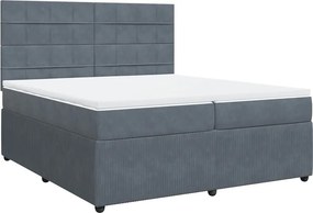 Box spring postel s matrací tmavě šedá 200x200 cm samet 3292431