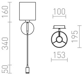 RED - Design Rendl - R10580 - LED Nástěnná lampa VERSA 1xE27/42W/230V + LED/3W