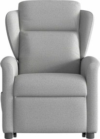 Elektrické zvedací polohovací křeslo obláčkově šedé textil 3303163