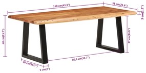 Konferenční stolek 110 x 55 x 40 cm masivní akáciové dřevo - Default Title