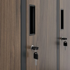 Šatní skříň 10-dveřová, antracit/ořech, 1360x1720x450 mm: BARTEK Eco Design