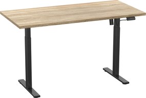 VCM Psací stůl E-Lona, výškově nastavitelný (Dub sonoma/černá, 110 x 80 cm)