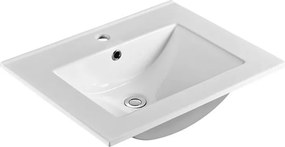 Mereo Mereo, Aira, koupelnová skříňka s keramickým umyvadlem 61 cm, bílá, dub, šedá, CN710