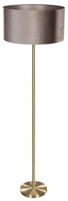 Stojací lampa mosazná s sametovým stínidlem taupe 50 cm - Simplo