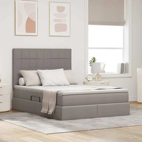 Postel s úložným prostorem a matrací Taupe 140 x 200 cm textil 3371787