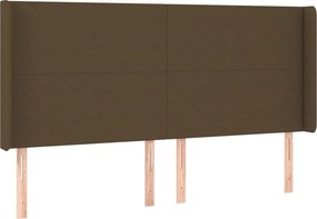 Box spring postel s matrací a LED tmavě hnědá 180x200 cm textil 3138176