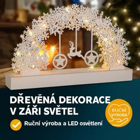 LED Vánoční oblouk – vločka, bílý