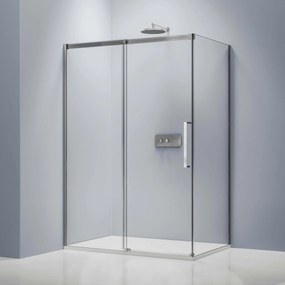 Sprchový kout DX906 FLEX chrom - posuvné dveře Soft-close - ESG 8 mm sklo nano - různé šířky