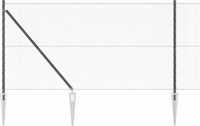 Hexagonální plot s podpěrou 10 x 1,2 m Ocel potažená PVC Šedá 3353203