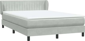 Box spring postel s matrací světle šedá 160x210 cm samet 3317697
