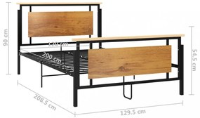 Postel kov / masivní dub / MDF Dekorhome