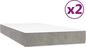 Box spring postel s matrací světle šedá 200x200 cm samet 3144699